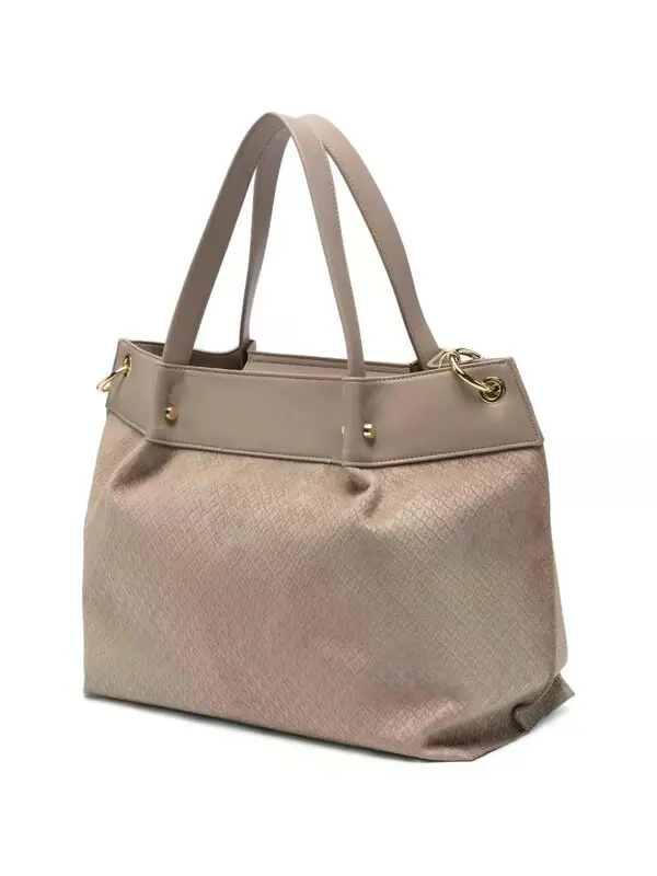 Armani Exchange Monogram-embossed Leather Tote Bag