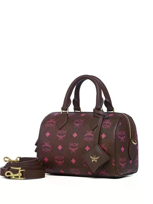 Mcm Maxi Visetos Boston Bag - Brown