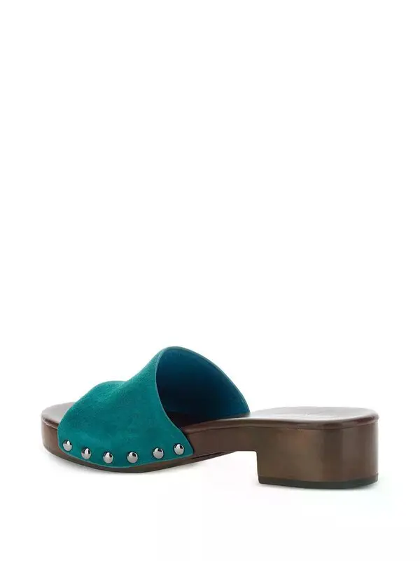 Jeffrey Campbell Stud-embellished Suede Slide Sandals - Blue