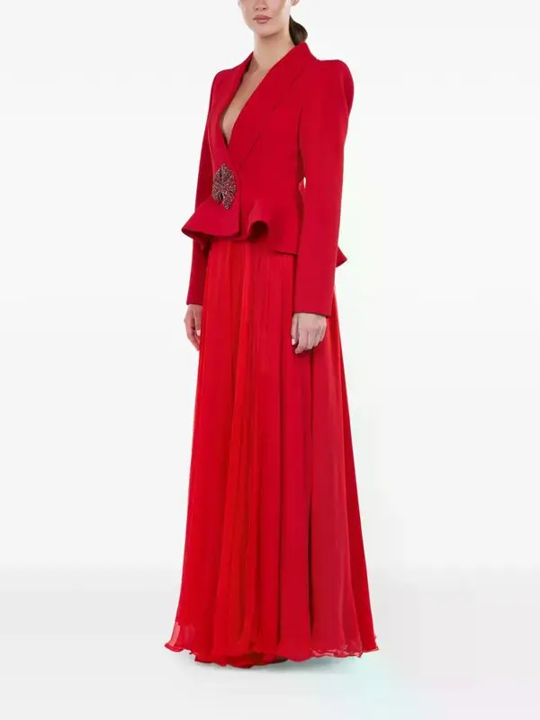 ARAFTU Crystal-embellished Peplum Gown