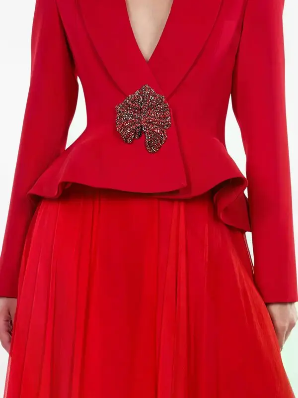 ARAFTU Crystal-embellished Peplum Gown