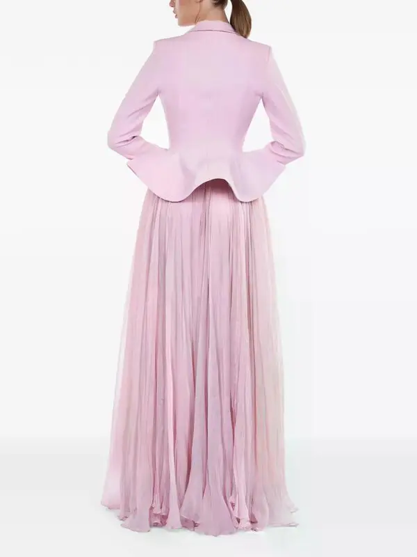 ARAFTU Arafatu Pleated Peplum Blazer And Maxi Skirt Set