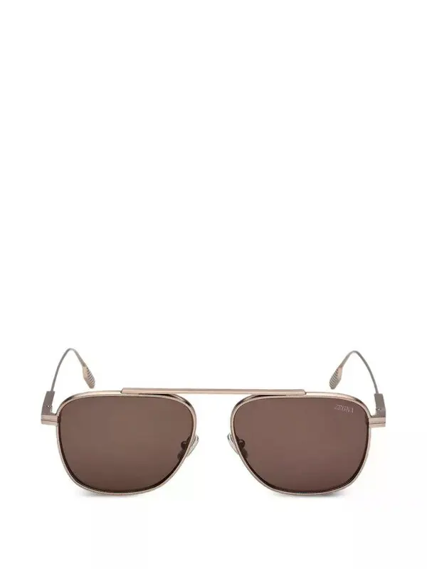 Zegna Square-frame Sunglasses - Brown