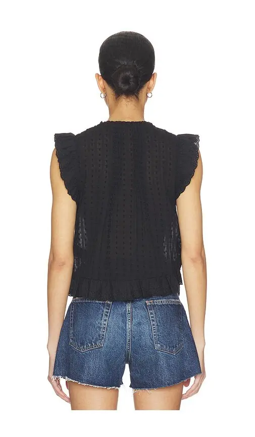 Heartloom Rayna Gauze Top With Swiss Dot Detailing