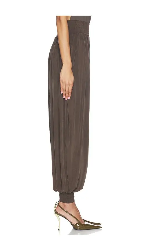 Balmain Draped Jersey Cupro Loose Trousers - Brown