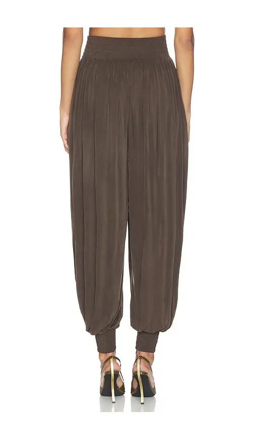Balmain Draped Jersey Cupro Loose Trousers - Brown