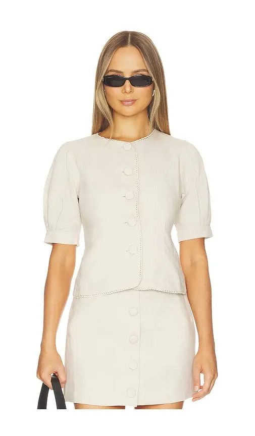 Astr The Label Cailey Top With Puff Sleeves