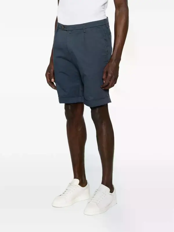 BRIGLIA 1949 Pleated Turned-up Shorts - Blue