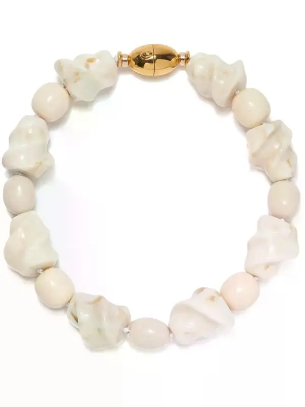 LIZZIE FORTUNATO Salamanca Resin Porcelain Bead Necklace - Neutrals