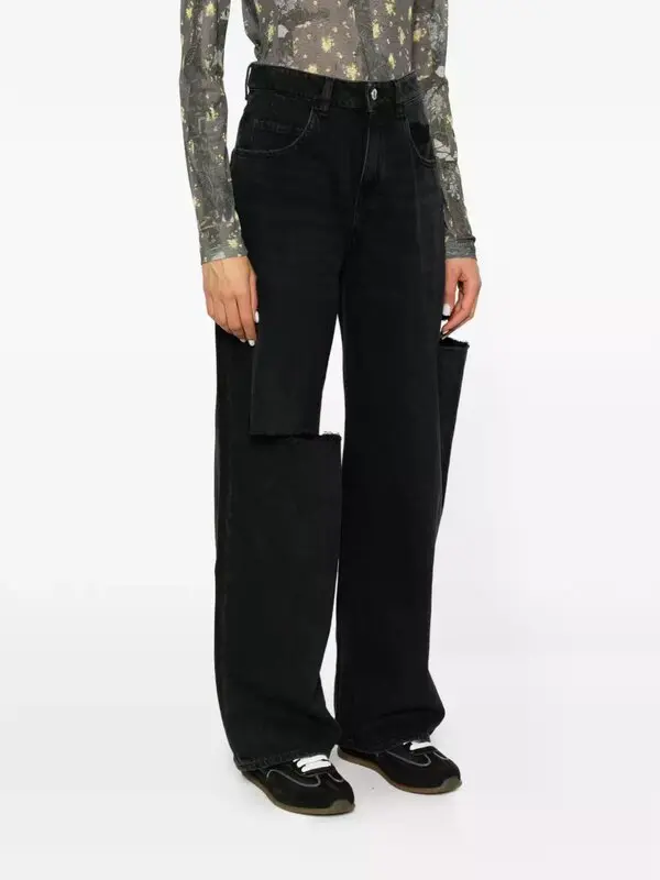 ICON DENIM LOS ANGELES Poppy Ripped Wide Leg Jeans
