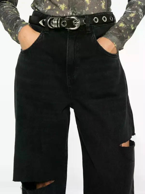 ICON DENIM LOS ANGELES Poppy Ripped Wide Leg Jeans