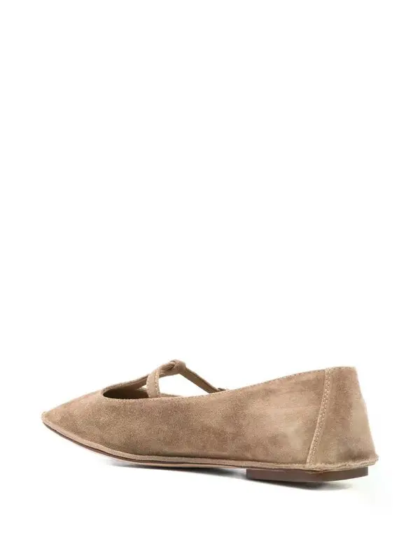 LORENA PAGGI T-bar Suede Ballet Flats