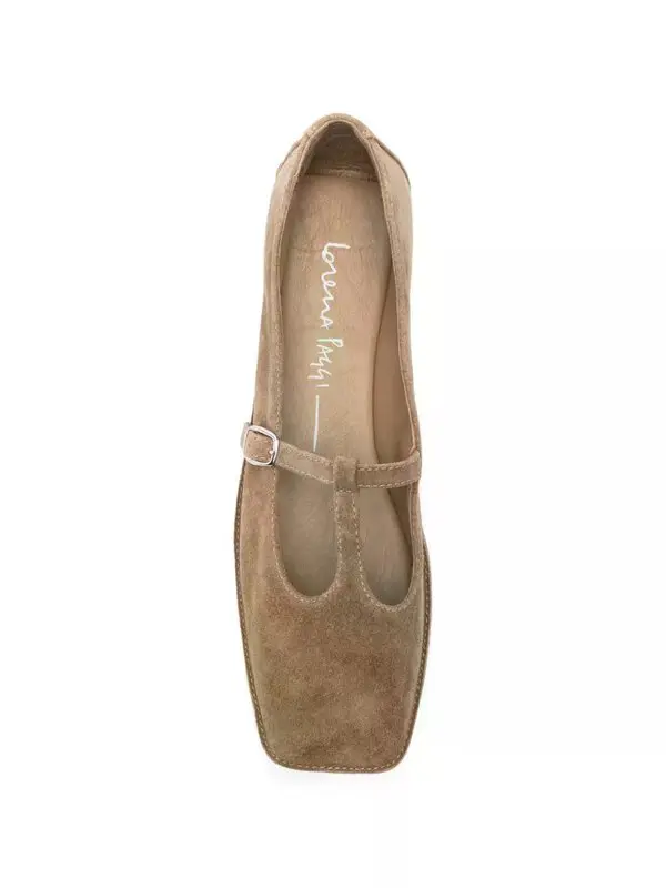 LORENA PAGGI T-bar Suede Ballet Flats