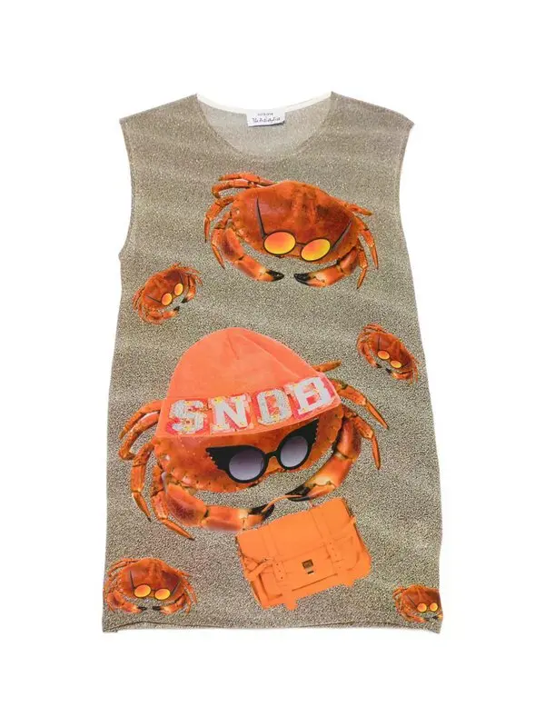 The Artistylist Crab Print Sleeveless Top - Neutrals