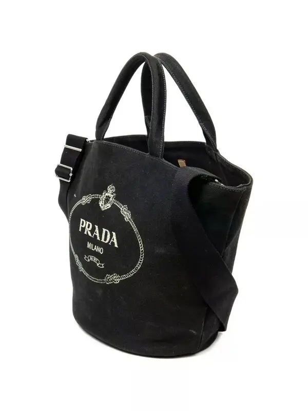 Prada Logo Print Tote Bag