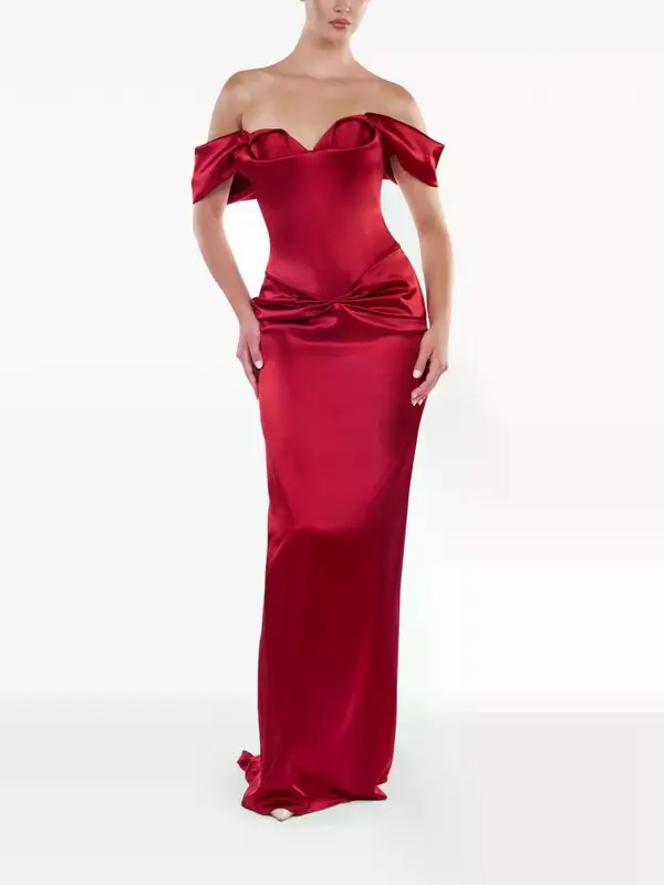 ARAFTU Arafatu Off-the-shoulder Satin Gown