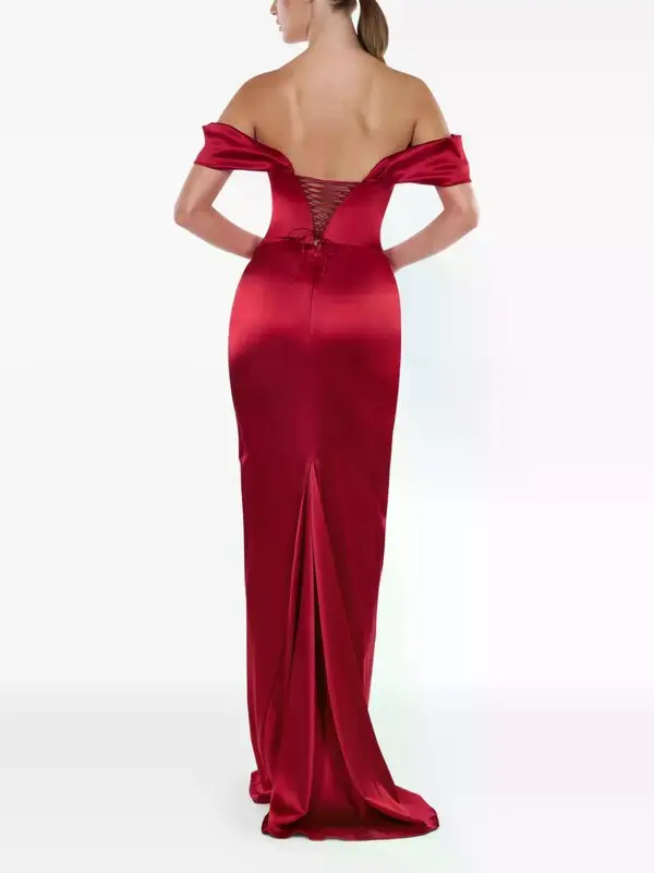 ARAFTU Arafatu Off-the-shoulder Satin Gown