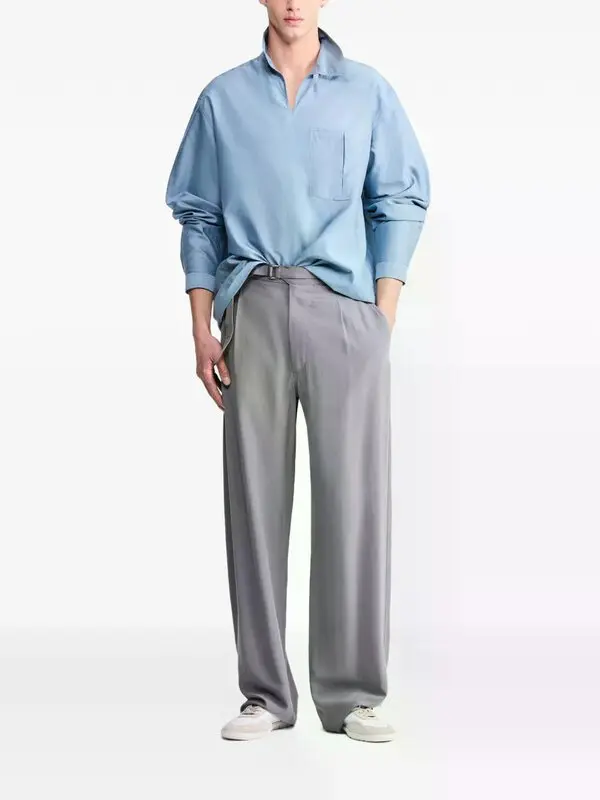 Giorgio Armani Pleated Belted Trousers - Grey
