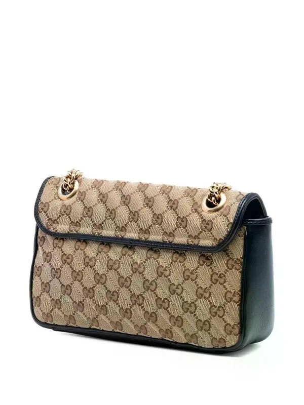 Gucci Gg Marmont Matelassé Diagonal Gg Canvas Shoulder Bag - Neutrals