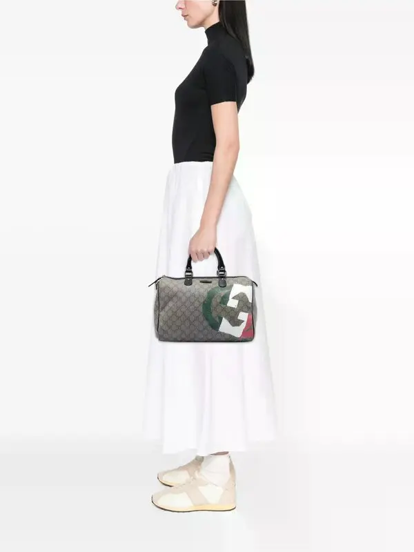 Gucci Gg Supreme Italian Flag Joy Boston Bag - Neutrals