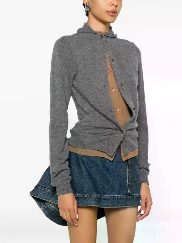 AUGUST BARRON Layered-design Buttoned Cardigan