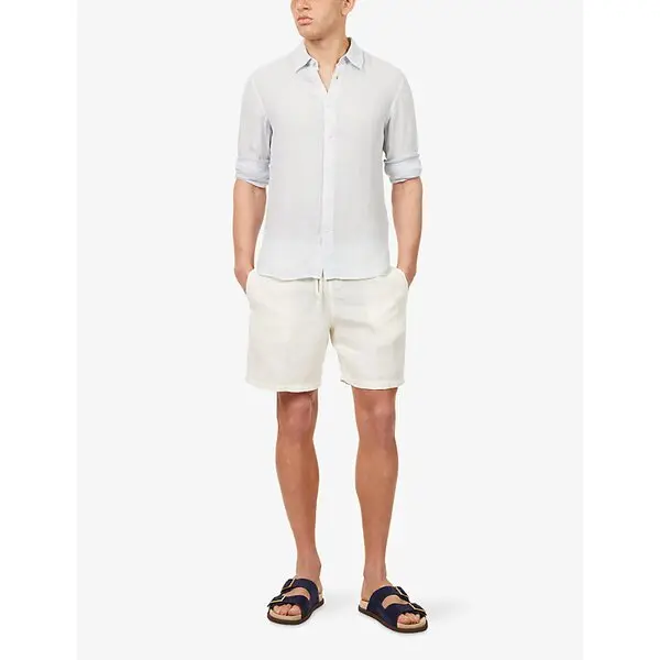 120% Lino Long-sleeve Contemporary Fit Linen Shirt