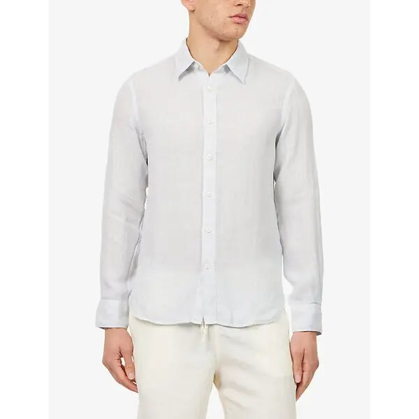 120% Lino Long-sleeve Contemporary Fit Linen Shirt