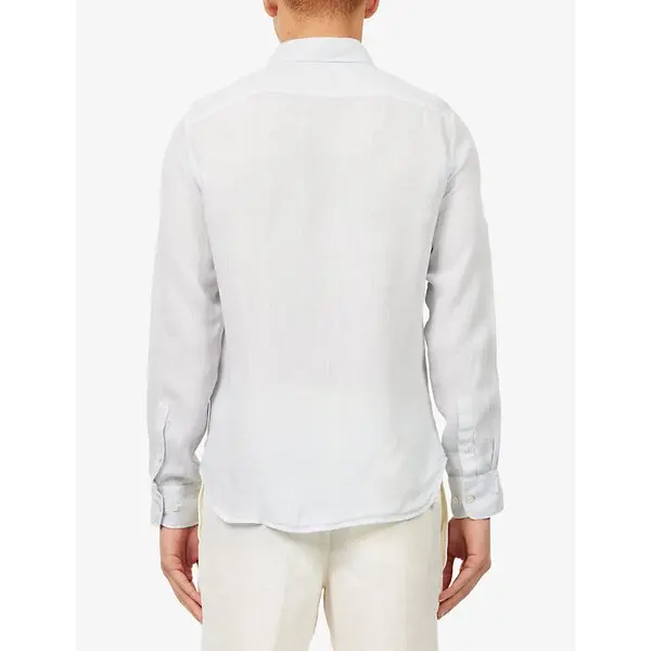 120% Lino Long-sleeve Contemporary Fit Linen Shirt