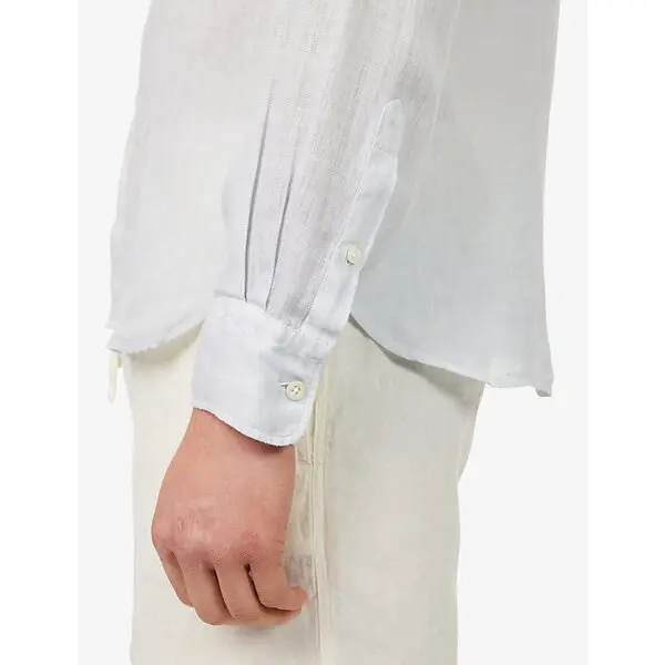 120% Lino Long-sleeve Contemporary Fit Linen Shirt