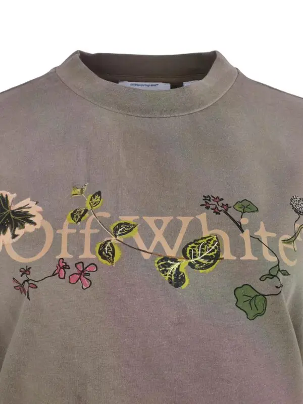 Off-White Floral-print Logo T-shirt - Neutrals