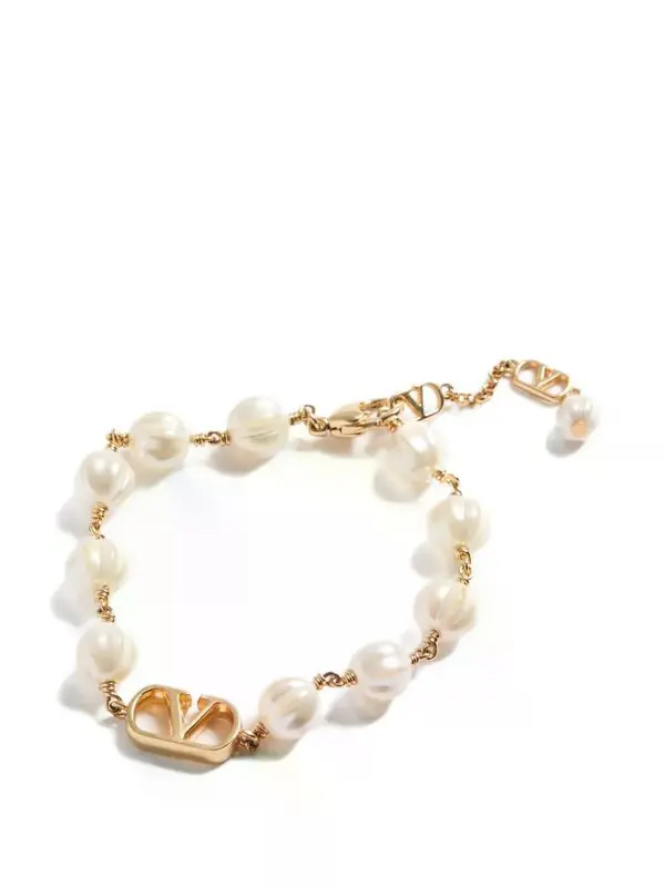 Valentino Garavani Vlogo Signature Beaded Bracelet - Gold