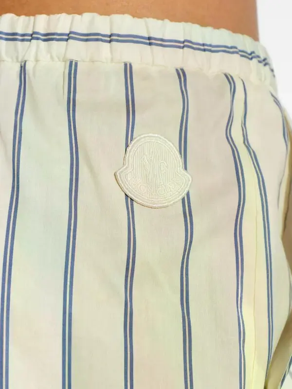 Moncler Striped Cotton And Silk Voile Wide-leg Trousers