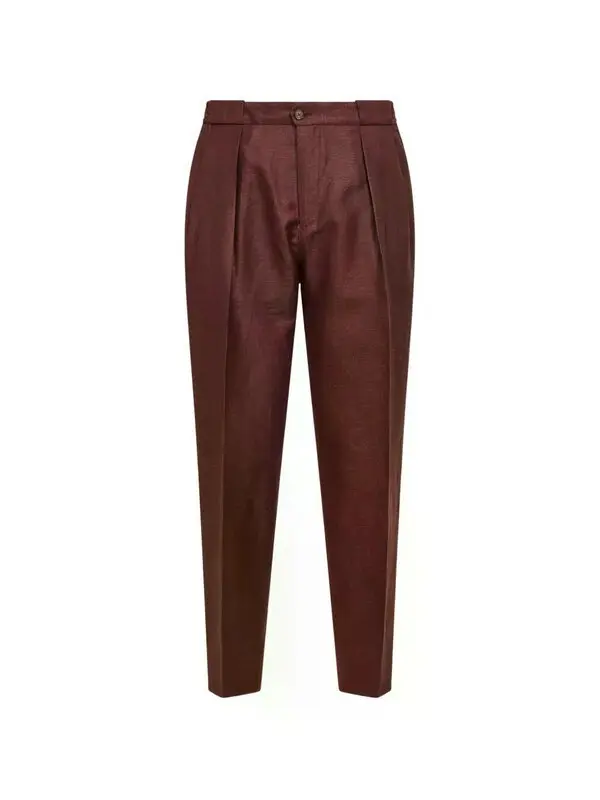 BRIGLIA 1949 Pleated Tapered Trousers - Brown