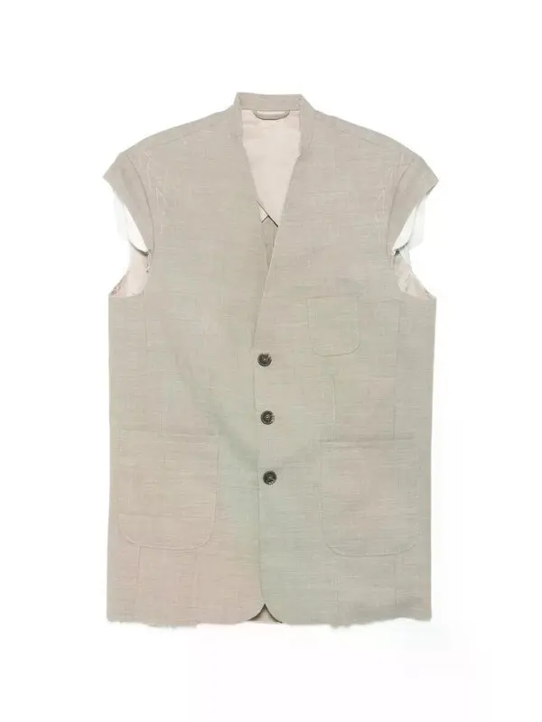 SONIA CARRASCO Sleeveless Patch-pocket Jacket - Grey