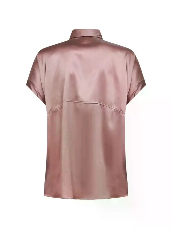 Brunello Cucinelli Satin Finish Kimono Sleeve Shirt - Pink