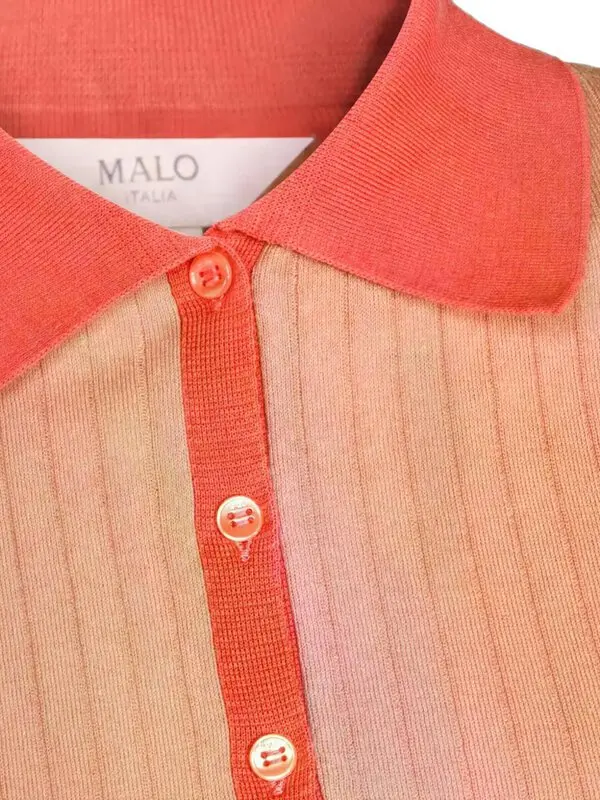 Malo Ribbed-knit Polo Shirt With Contrasting Trim - Neutrals