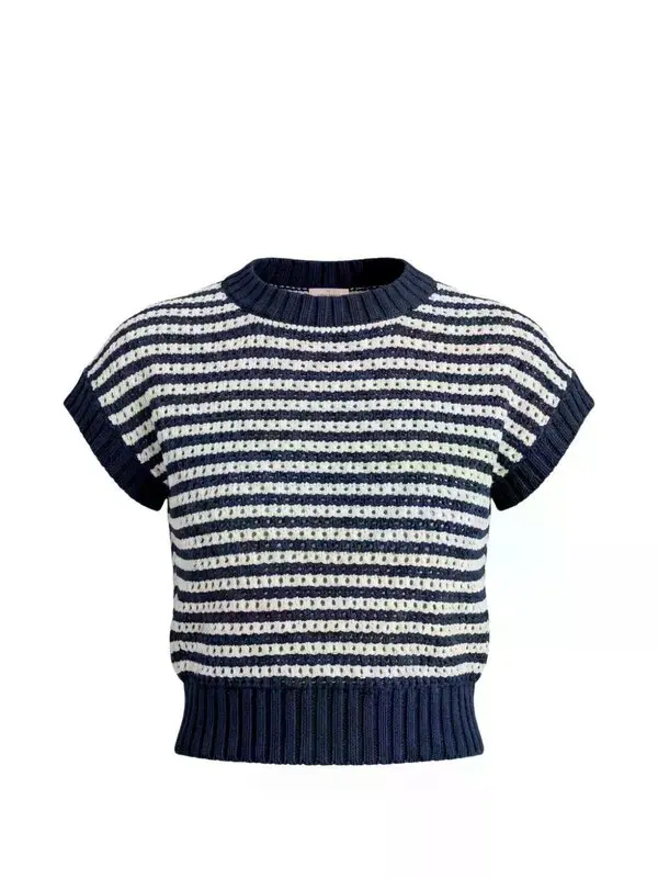 GRAN SASSO Striped Open-knit Sweater