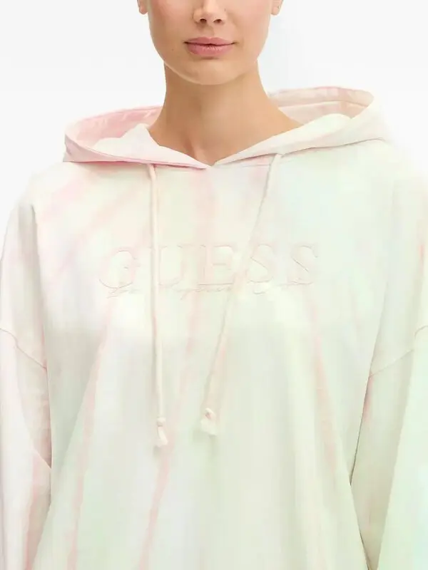 Guess Logo Print Hoodie - Pink