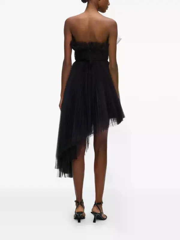 Karl Lagerfeld Tulle Asymmetric Hem Strapless Dress