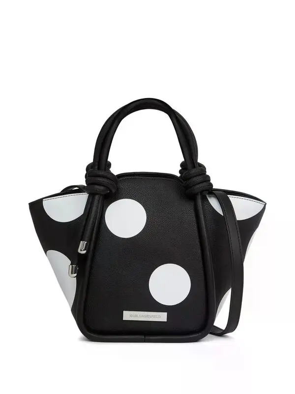 Karl Lagerfeld Ikon Pebble Knots Tote Bag - Black