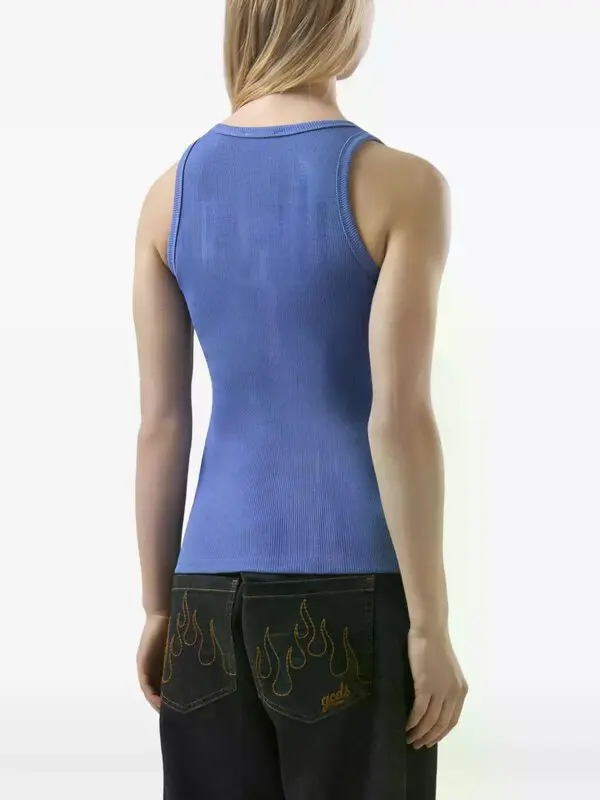 Gcds Logo Embroidered Tank Top - Blue