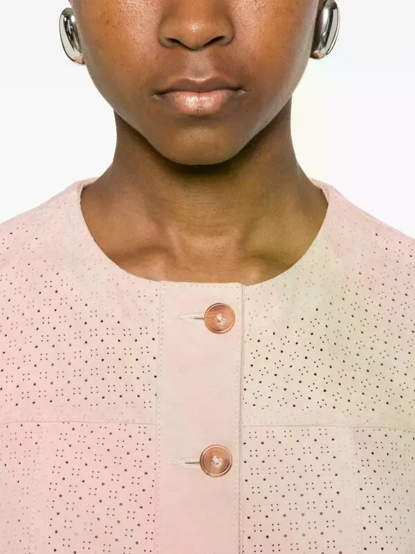 BULLY Perforated Detail Collarless Jacket