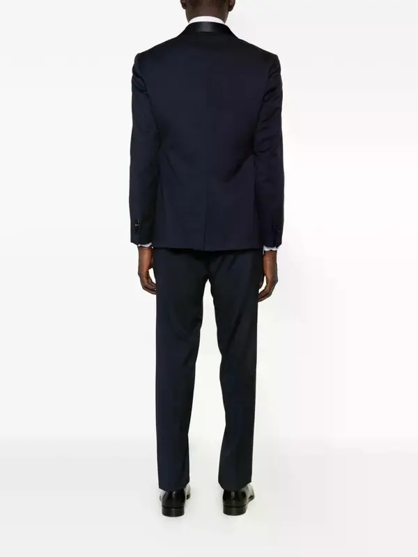 LUIGI BIANCHI MANTOVA Double-breasted Satin-trim Suit