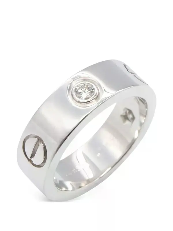 Cartier 2010s Love Diamond Ring - Silver