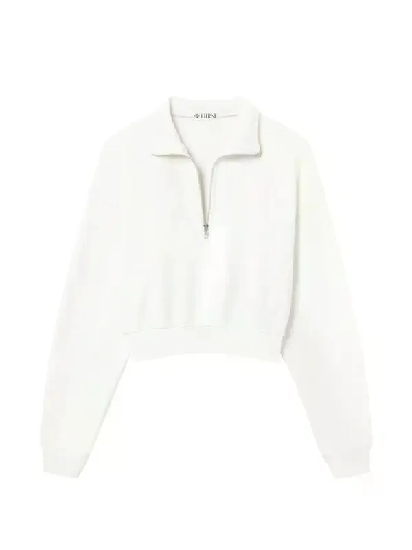 Eterne Half-zip Cropped Sweatshirt - Neutrals