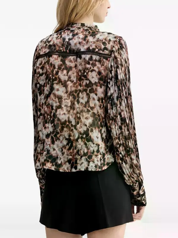 Guess Buttoned Blouse With V-neck And Long Sleeves