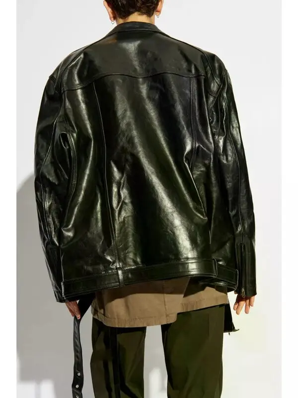Rick Owens Elongated Biker Jacket In Calf Leather