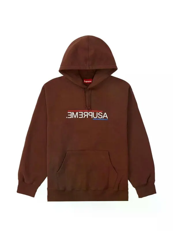 Supreme Usa Long-sleeve Hoodie - Brown