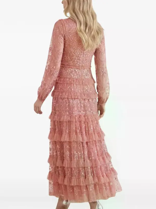NEEDLE & THREAD Blossom Ruffled Lace Maxi Dress