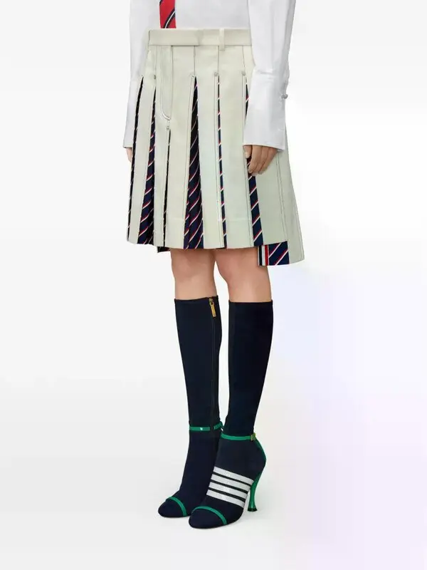 Thom Browne Pleated Striped Skirt